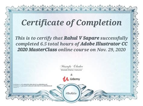 Rahul Sapare On Linkedin Completed Adobe Illustrator 2020