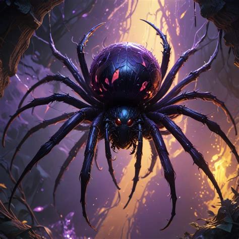 A Giant Black Widow Spider Ethereal Dark Fantasy Black Wid