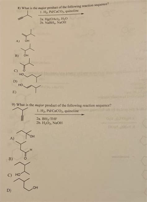 Solved What Is The Major Product Of The Following Chegg