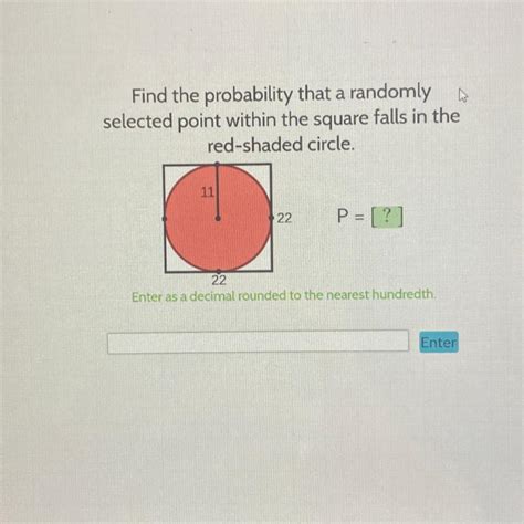 Find The Probability That A Randomly Selected Point Within The Square