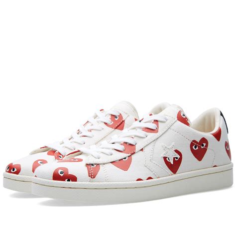Comme des Garcons Play x Converse Pro Leather Low White | END. (UK)