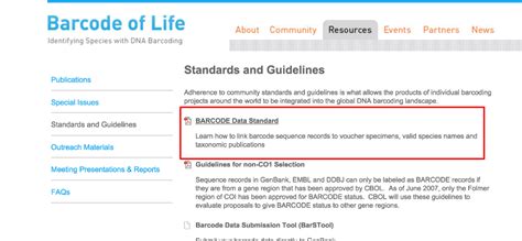 Barcode Data Standard — Bwp Informatics Sops 10 Documentation