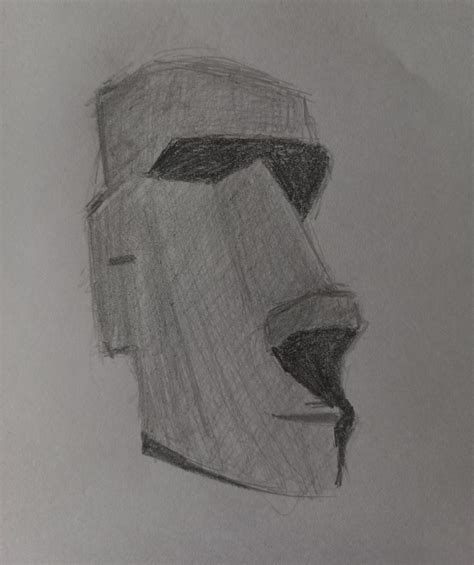 Quick Sketch Of A Moai R Drawing