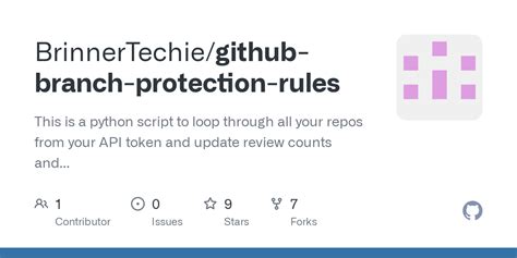 GitHub BrinnerTechie Github Branch Protection Rules This Is A Python Script To Loop Through