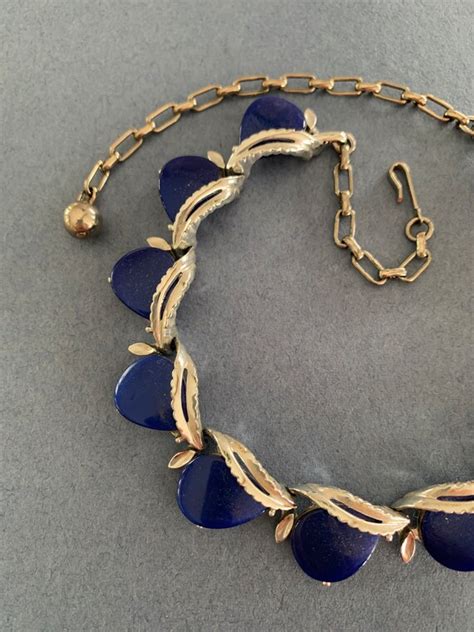 Necklace Lucite Cobalt Vintage Cobalt Blue And Silver … Gem
