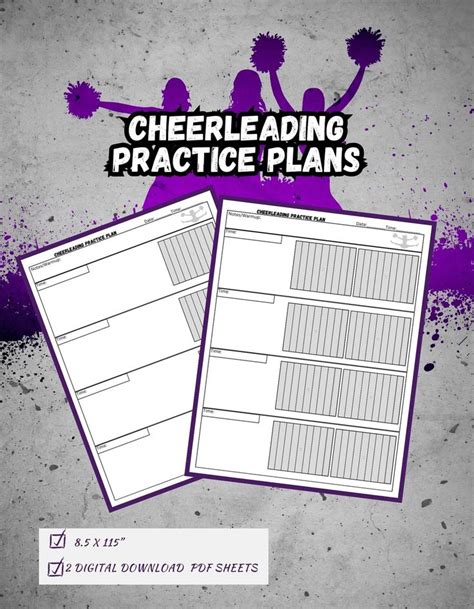 Cheerleading Practice Plan Sheets 85x11 2 Digital Downloads Cheer Coach Plan Cheerleading