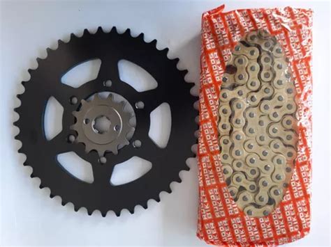 Kit Arrastre Sprocket Cadena Dorada Piñon Italika z Grafi MercadoLibre