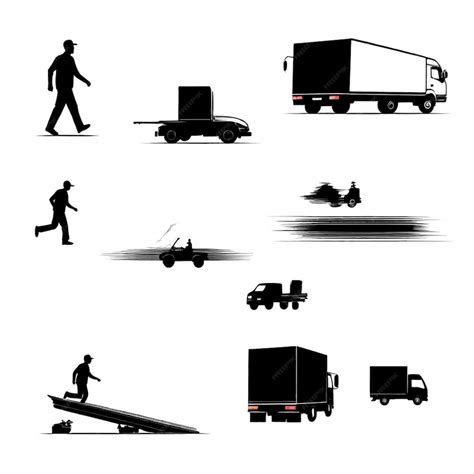 Moving Vector Set White Background Isolated A High Premium Ai Generated Image