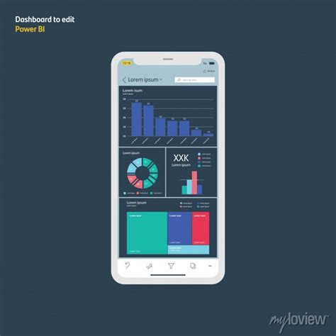 Data Visualization Dashboard On Mobile Power Bi Design Graphs • Wall