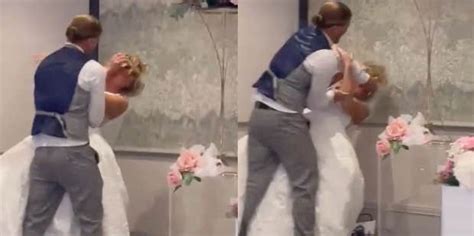 Video Shows Groom Knocking Over Bride While Forcing Cake In Her Mouth Yourtango