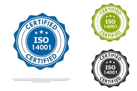 Premium Vector Certified Iso 14001 Logo Template Illustration
