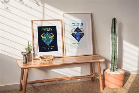 Taurus Bull Print Taurus Wall Art Astrology Decor Taurus Etsy