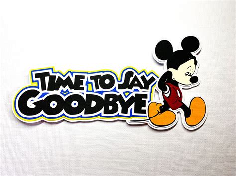Time To Say Goodbye Mouse Scrapbook Embellishment Die Cut Etsy