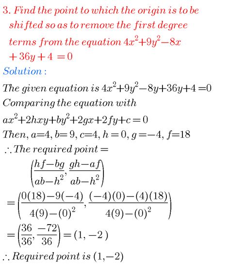 Transformation Of Axes Intermediate First Year 1b Chapter 2 Problems With Solutions Maths Glow