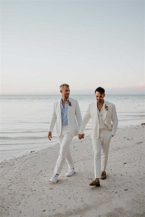 Mens White Wedding Suit For Beach Wedding In Holbox