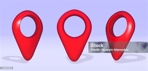 빨간색 지도 핀 3d 아이콘입니다 현실적인 위치지도 핀 Gps 포인터 마커 벡터 그림 0명에 대한 스톡 벡터 아트 및 기타