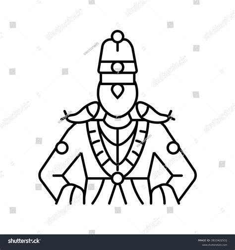 Vithoba God Indian Line Icon Vector Stock Vector Royalty Free 2612422531 Shutterstock