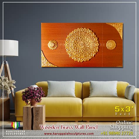 Wooden Brass Wall Panel Karuppaiah Sculptures Custom Orders