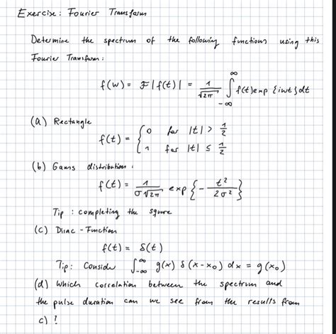 Solved Exercise Fourier Transform Determine The Spectrum Of Chegg Com