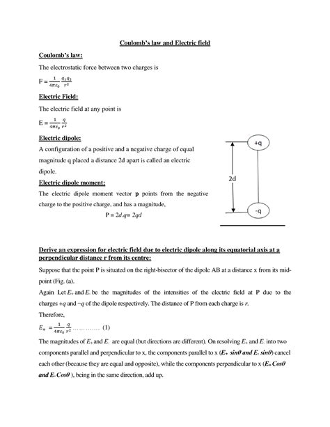 lecture 03 class notes coulomb s law and electric field coulomb s