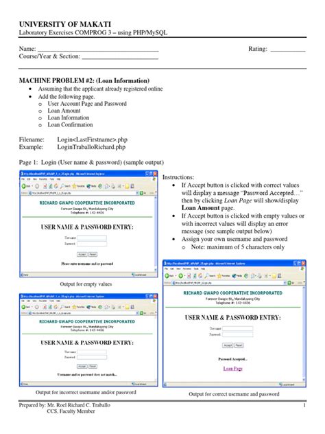 Php Mysql Machine Problems 2 Only Pdf Password Php