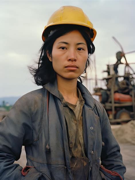 Premium Ai Image Construction Woman Worker Labor Time Portrait On