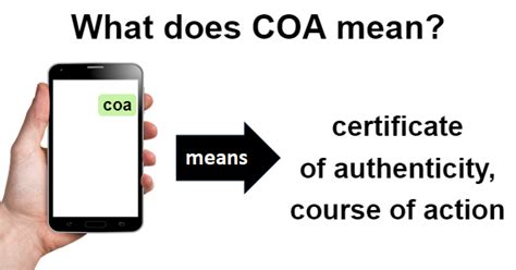 COA What Does COA Mean