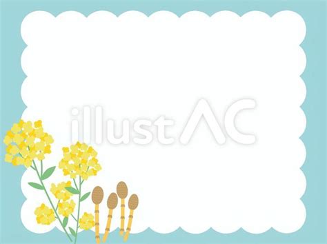 菜の花とつくしの青いフレームイラスト No 1077783無料イラストフリー素材ならイラストAC