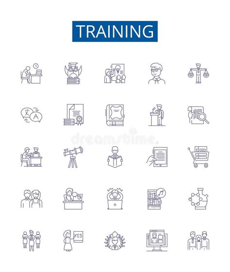 Training Line Icons Signs Set Design Collection Of Education Coaching