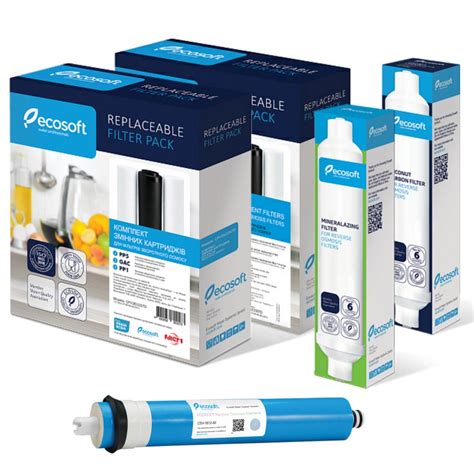 ᐉ Річний комплект картриджів Ecosoft для фільтра зворотного осмосу з мінералізатором • Краща