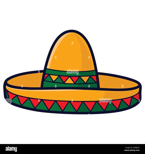 Vector Illustration Of A Mexican Sombrero Hat On A White Background