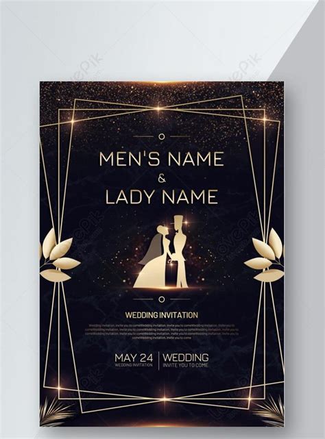 Golden Gradient Wedding Invitation Poster Flyer Design Template Image