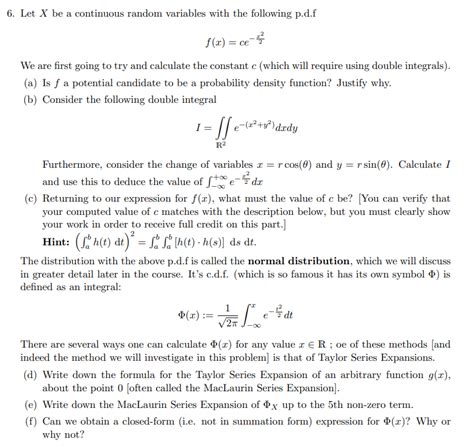 Solved Let 6 X Be A Continuous Random Variables With The Chegg