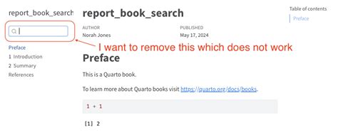 How Where Can I Set Search False For Quarto Book But Not For