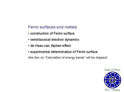 Fermi Surfaces And Metals Construction Of Fermi Surface