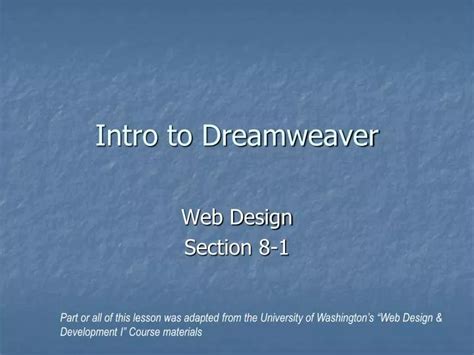 Ppt Intro To Dreamweaver Powerpoint Presentation Free Download Id2933572