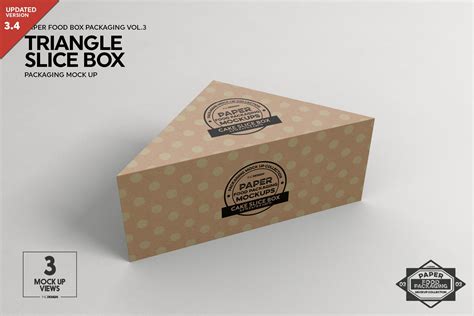 Cake Slice Box Packaging Mockup Cup And Container Mockups ~ Creative Market
