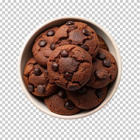 투명한 배경에 고립된 초콜릿 쿠키 프리미엄 Psd 파일