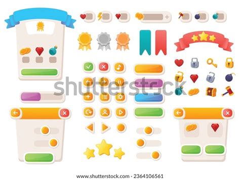 Game Ui Buttons Mobile Application Game Stock Vector Royalty Free 2364106561 Shutterstock