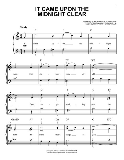 It Came Upon The Midnight Clear Sheet Music Direct