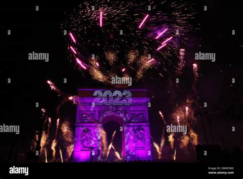 Paris Frankreich 1 Januar 2023 Am 1 Januar 2023 Erleuchtet Das