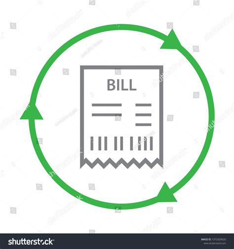 Recycling Bill Icon Stroke Outline Style Stock Vector Royalty Free
