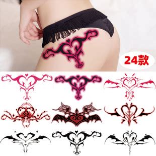 魅魔纹身贴胸部小腹性感唇印情趣纹身贴纸 阿里巴巴