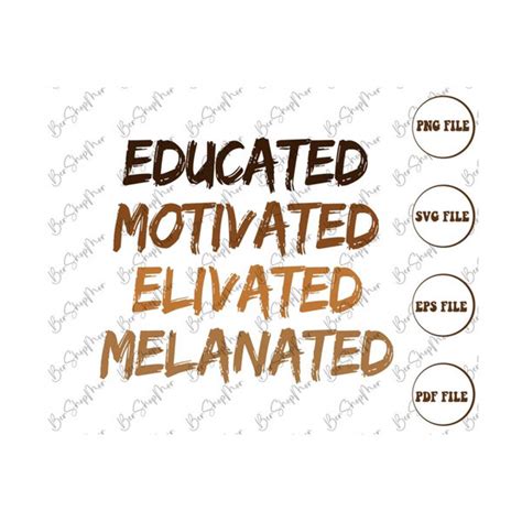 Educated Motivated Elevated Melanated Svg Black History Svg Inspire