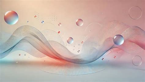 Minimalist Futuristic Background With Soft Curved Lines Gradient Pastel Hues And Floating