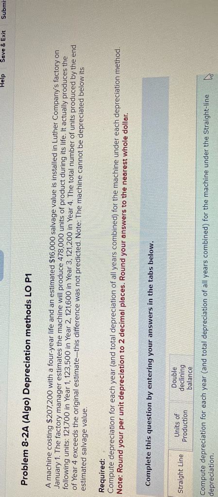Solved Problem A Algo Depreciation Methods LO P A Chegg