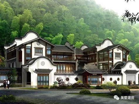 古风别墅外观效果图古风庭院图片古风休闲别墅图片大全第3页大山谷图库