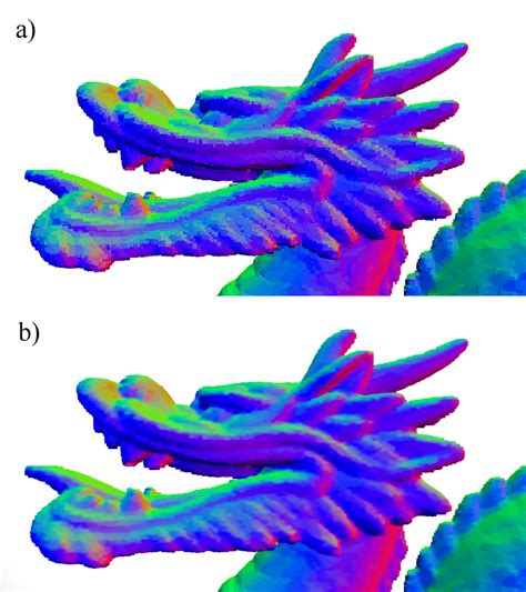 A Object Rendered Without Normal Attribute Interpolation B Object