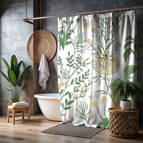 Botanical Shower Curtains Etsy