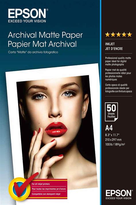Epson A4 Archival Matte Photo Paper 189gsm 50 Sheets Paper And Media Ink And Paper Products